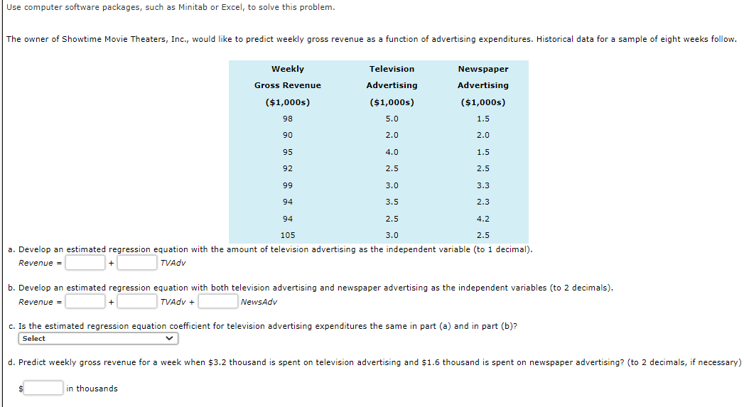 Solved Use computer software packages, such as Minitab or | Chegg.com