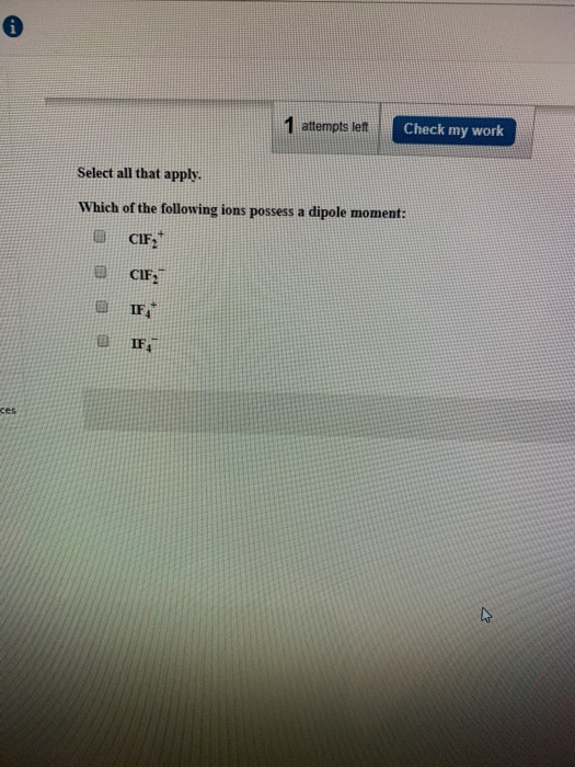Solved 0 1 attempts left Check my work Select all that apply | Chegg.com