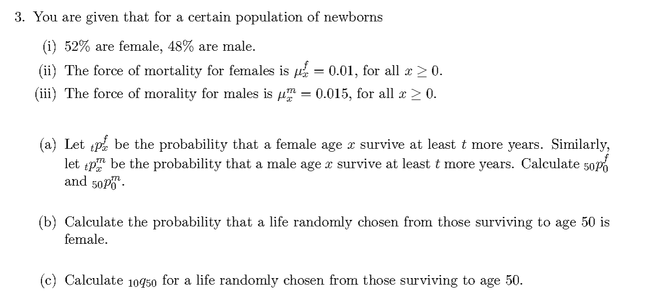 3. You are given that for a certain population of | Chegg.com