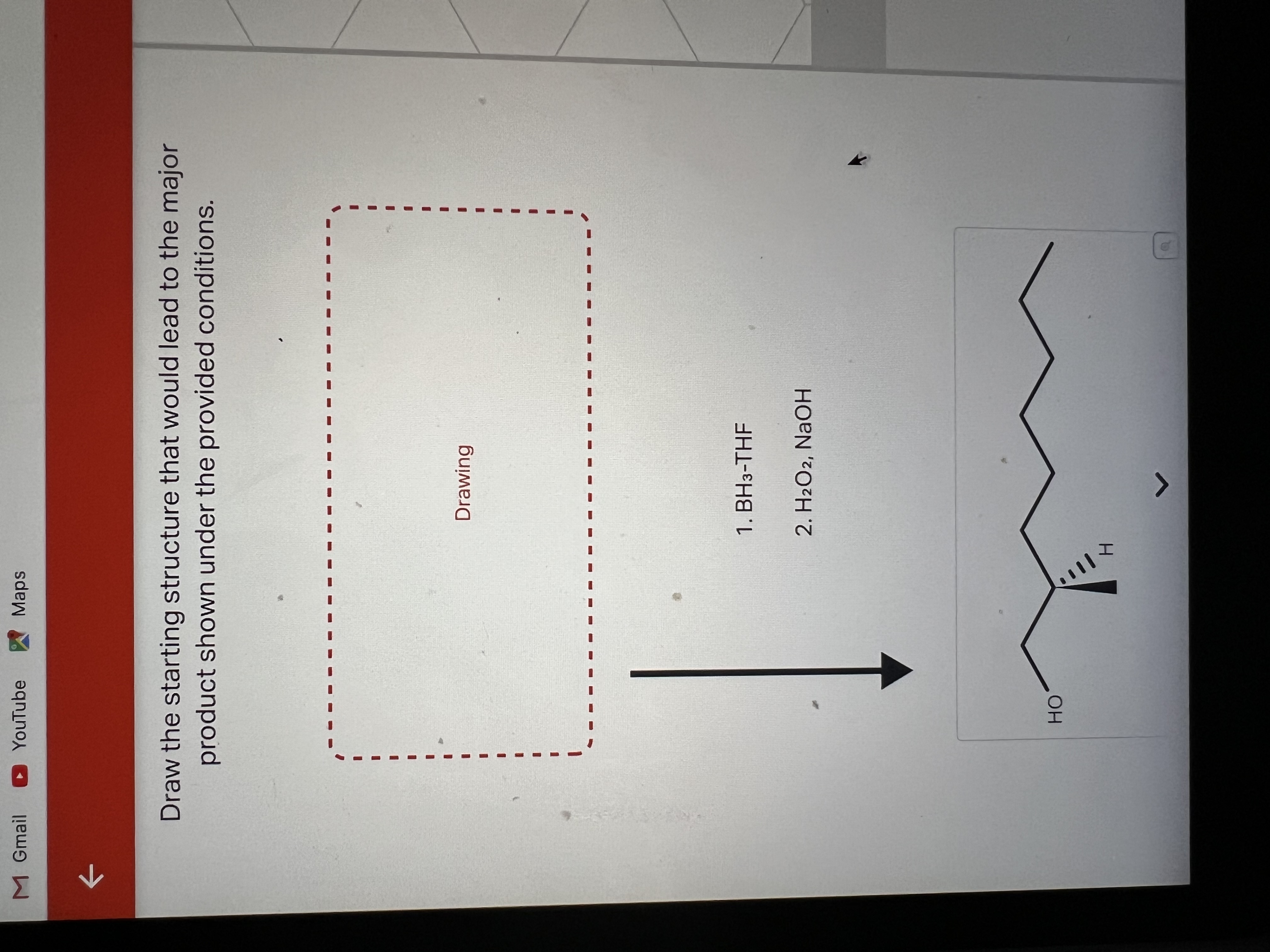 Solved Draw the starting structure that would lead to the | Chegg.com