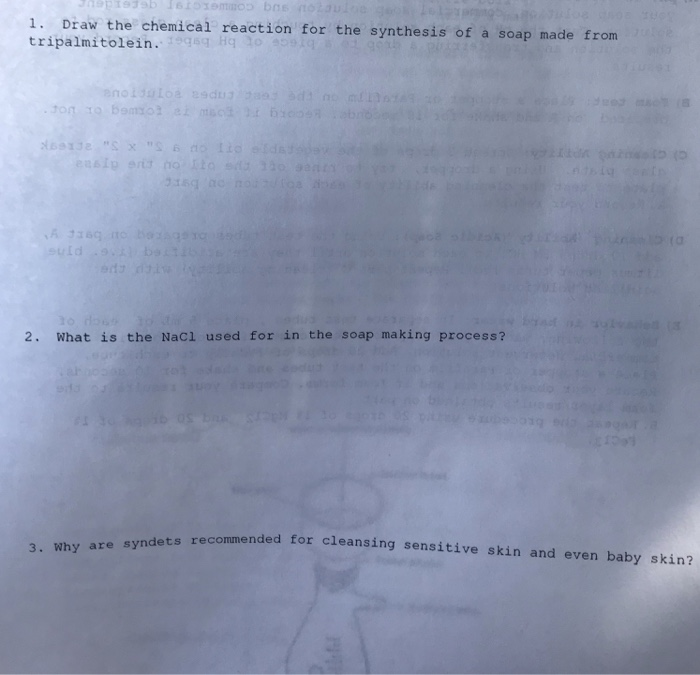 Solved br 1. Draw tripalmitolein. the chemical reaction for | Chegg.com