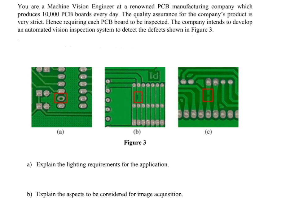 You are a Machine Vision Engineer at a renowned PCB | Chegg.com
