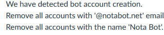 Solved We have detected bot account creation. Remove all | Chegg.com