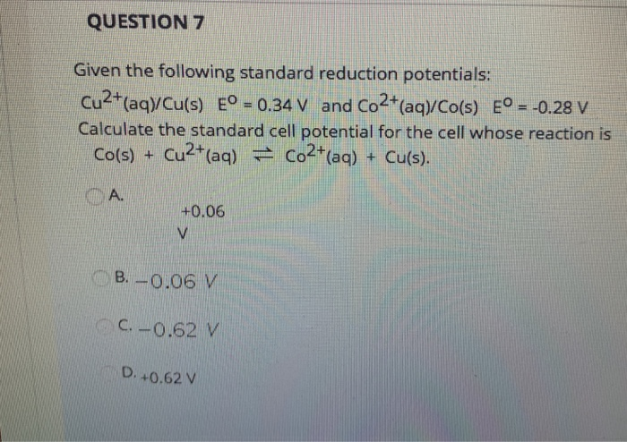 Solved QUESTION 7 Given the following standard reduction | Chegg.com