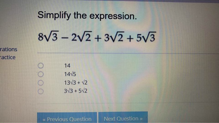 Solved Simplify the expression. 8 Squareroot 3 - 2 | Chegg.com