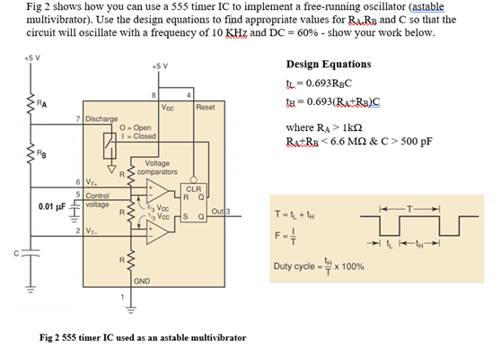 Solved Fig 2 shows how you can use a 555 timer IC to | Chegg.com