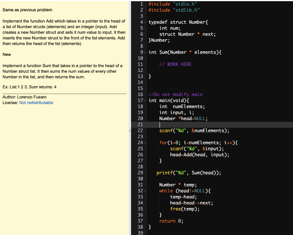 Solved In C, do not worry about the first Add Function, JUST | Chegg.com