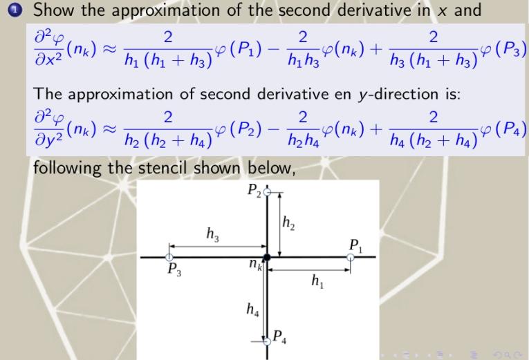 Solved → Show the approximation of the second derivative in | Chegg.com