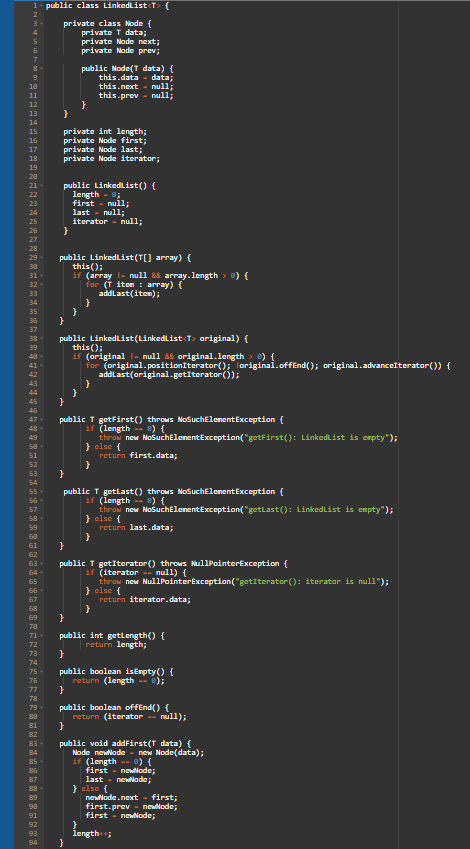 Solved /∗∗ * Returns the value stored in the last node * | Chegg.com