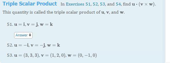 Triple Scalar Product In Exercises 51,52,53, and 54 , | Chegg.com