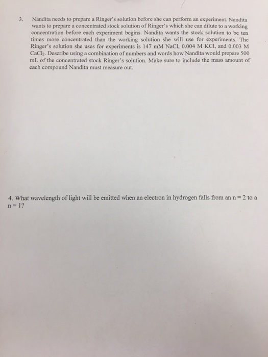 Solved Nandita needs to prepare a Ringer's solution before | Chegg.com