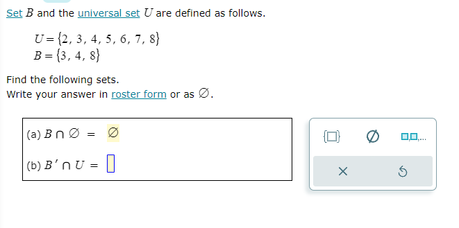 Solved Set B and the universal set U are defined as follows. | Chegg.com