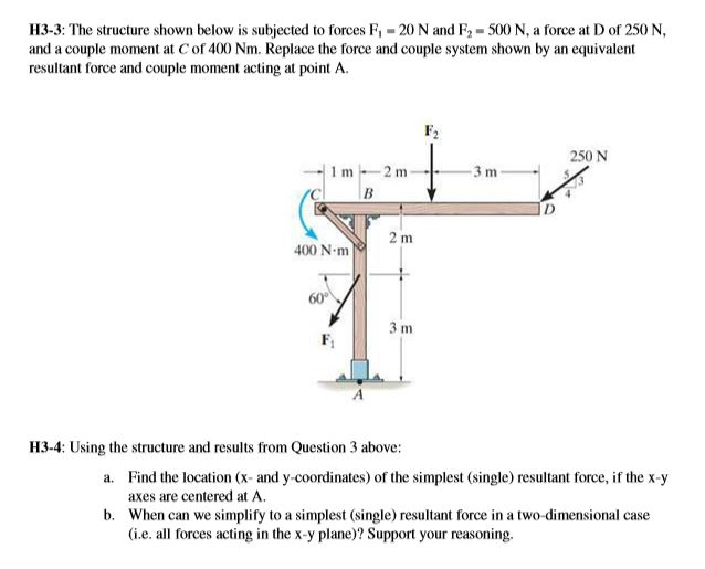 Solved H3-3: The structure shown below is subjected to | Chegg.com
