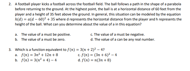 Parabolas In Football