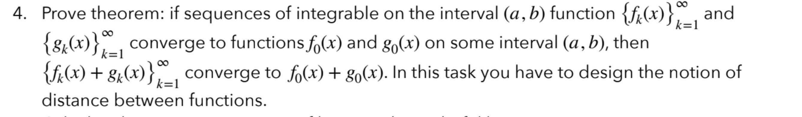 Prove theorem: if sequences of integrable on the | Chegg.com