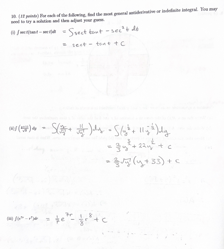 Solved (12 ﻿points) ﻿For each of ﻿the following, find the | Chegg.com