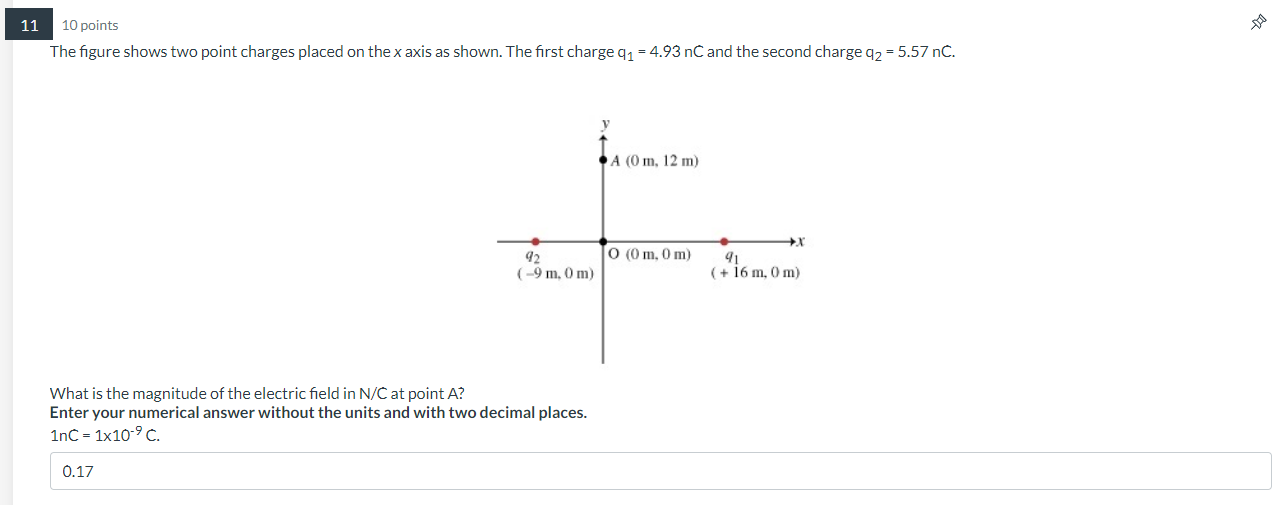 Solved 10 points The figure shows two point charges placed | Chegg.com