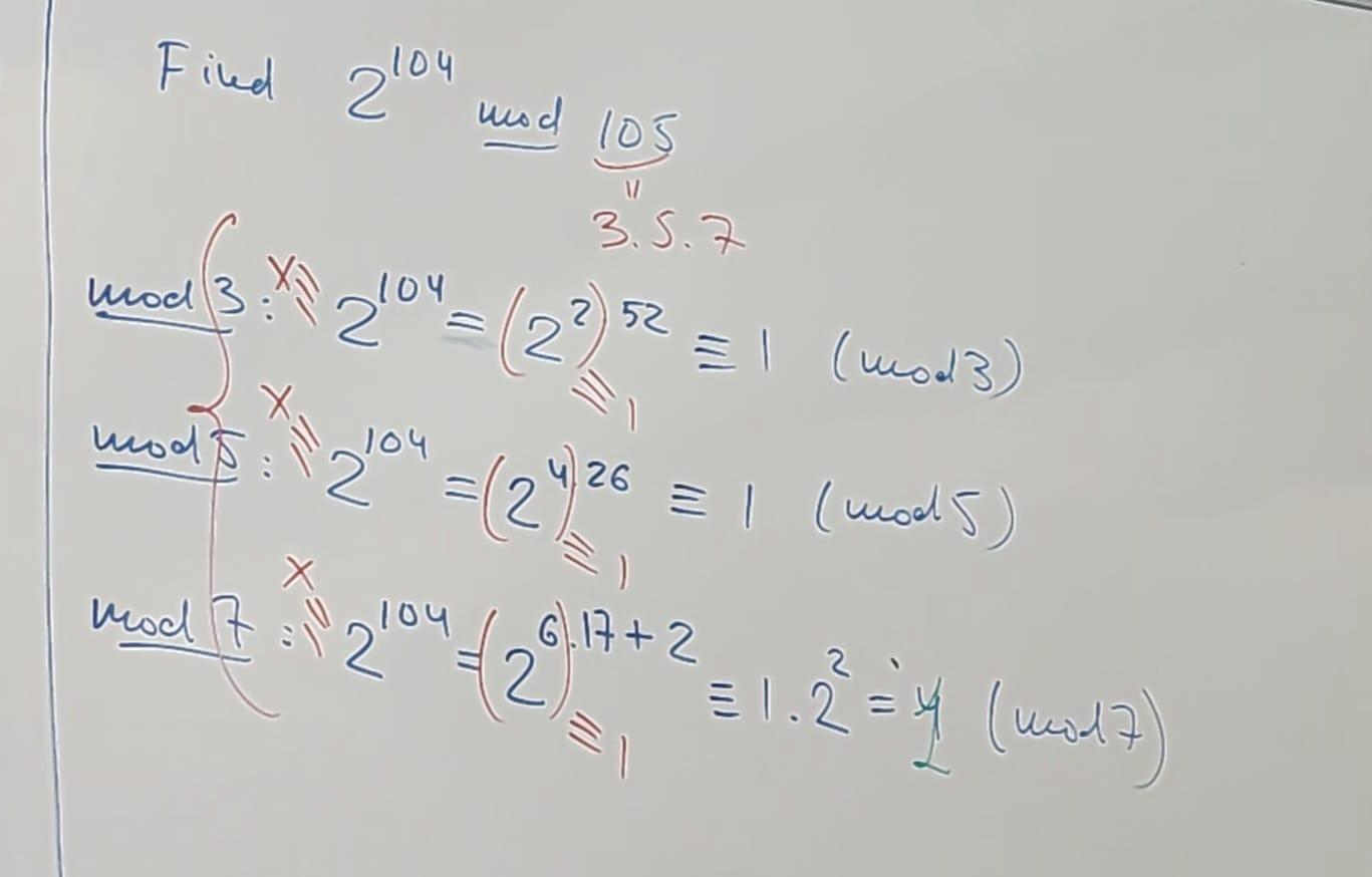 Solved mod(3:xx2104=(22)52≡1(mod/3) | Chegg.com