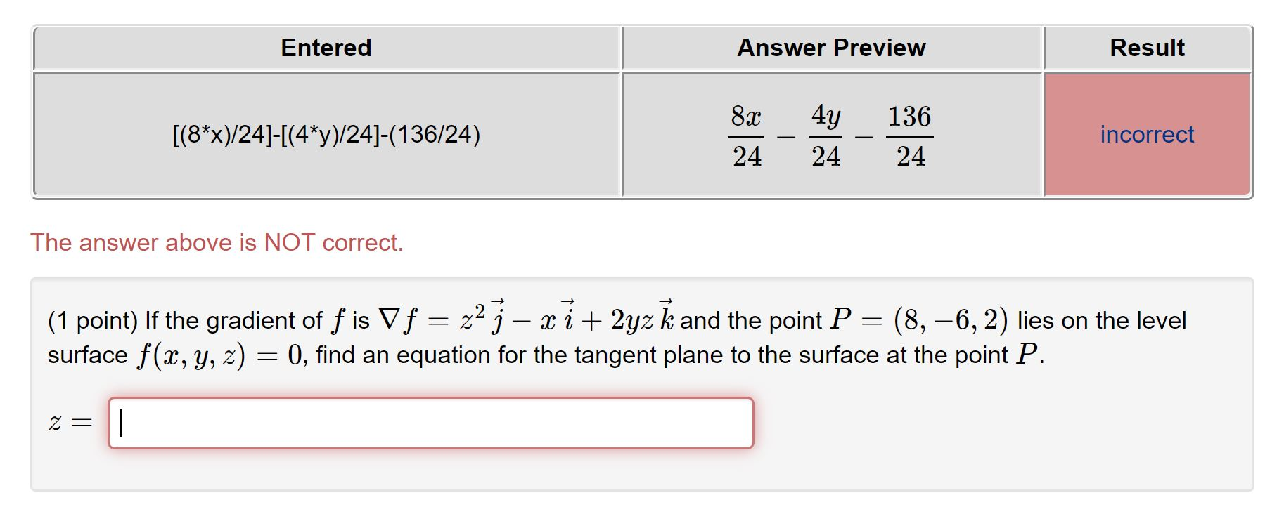 Solved Entered Answer Preview Result | Chegg.com