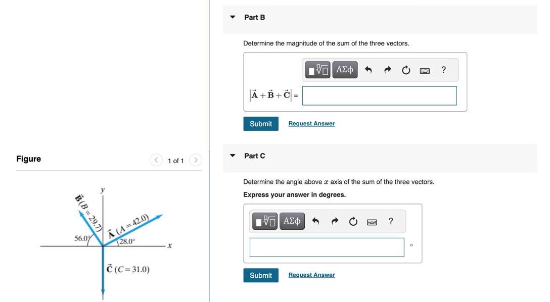 Solved Three vectors are shown in (Figure 1). Their | Chegg.com