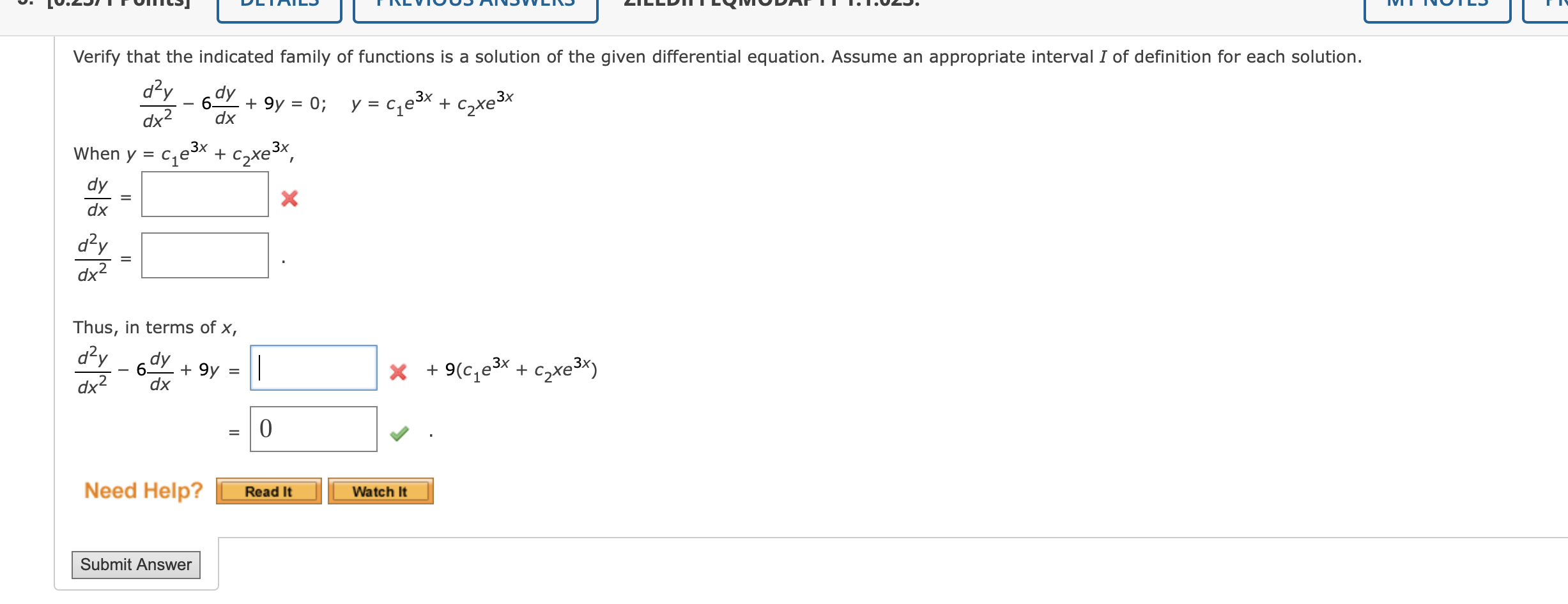 Solved 6 = Verify that the indicated family of functions is | Chegg.com