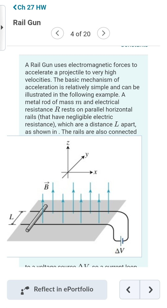 Solved A Rail Gun uses electromagnetic forces to accelerate | Chegg.com