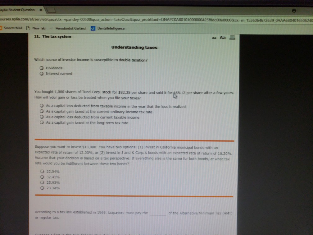 Apla Student Question X af/servlet/quiz? | Chegg.com