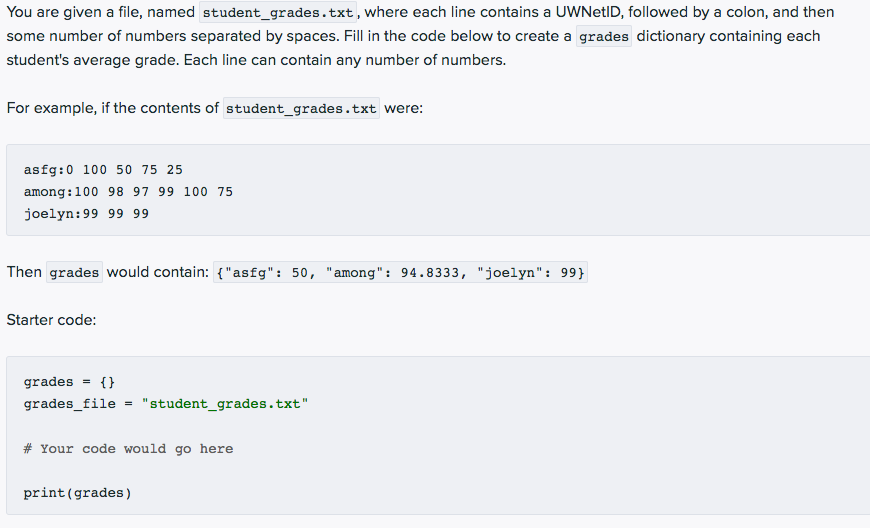 Solved You are given a file, named student_grades.txt, where | Chegg.com