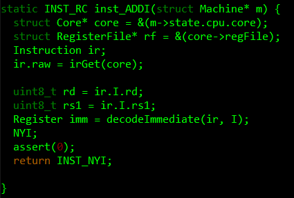ADDI adds the sign-extended 12-bit immediate to | Chegg.com