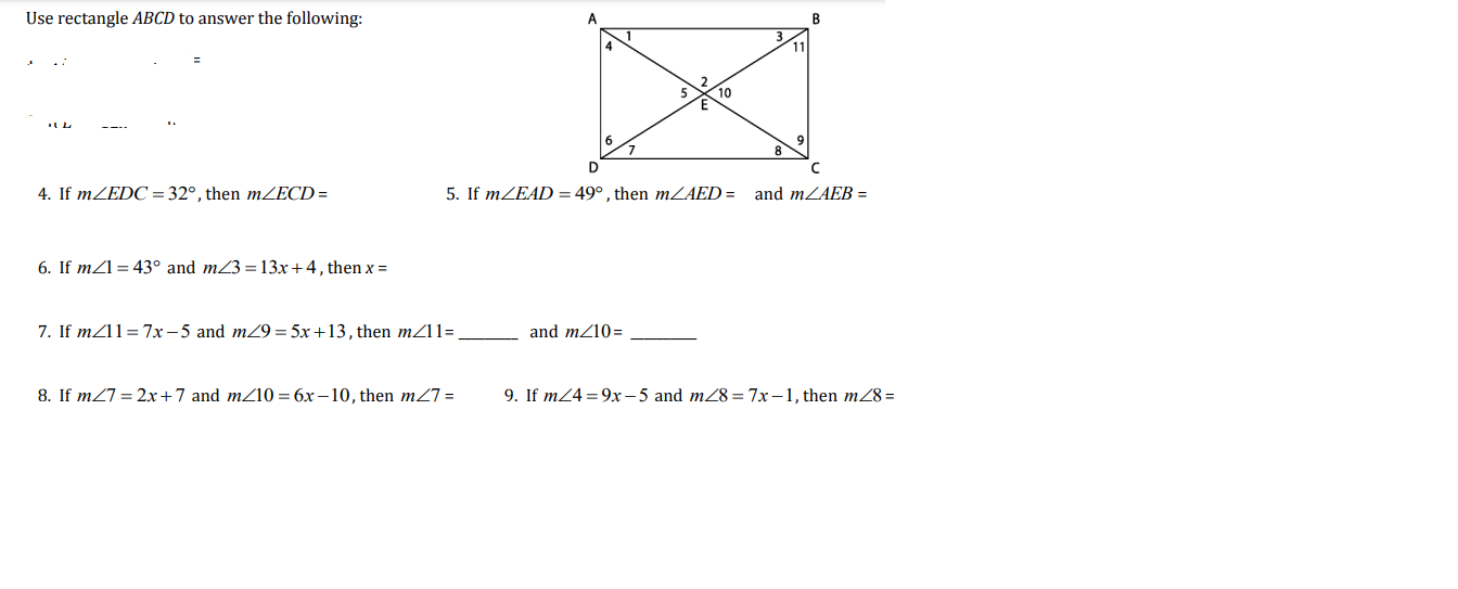 Solved Use rectangle ABCD to answer the following:If | Chegg.com