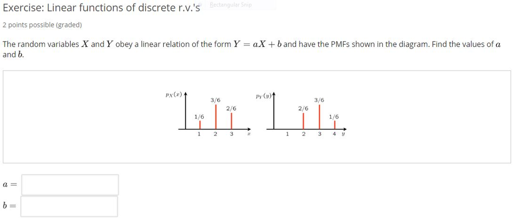 Solved Exercise: Linear functions of discrete r.v.'s 2 | Chegg.com