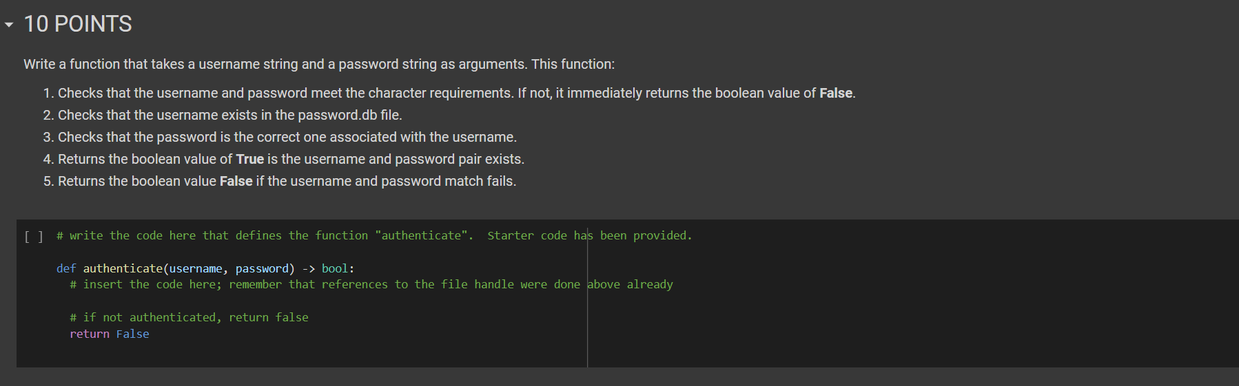 Objective Write the first module of a password | Chegg.com