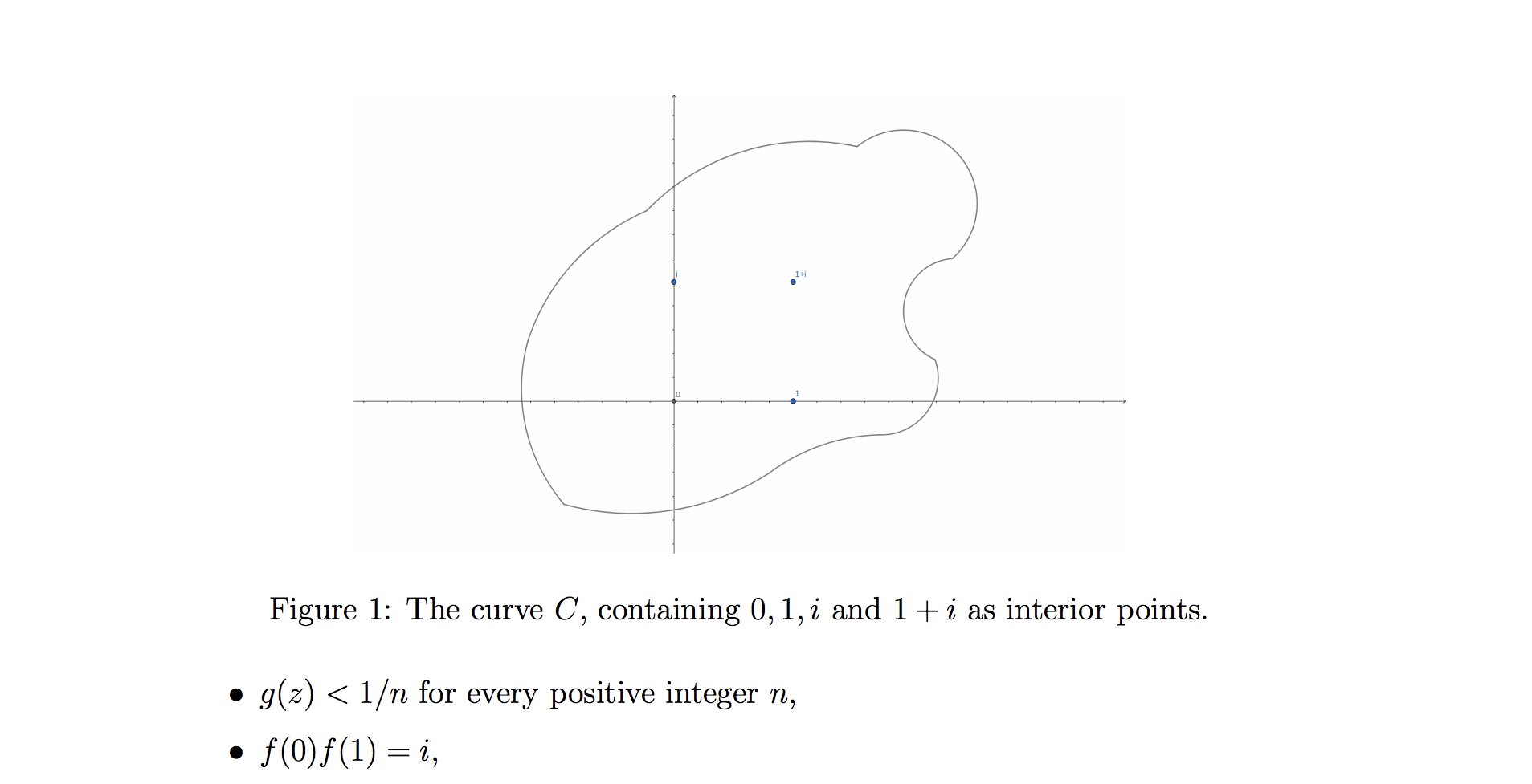 Solved Figure 1: The curve C, containing 0,1, i and 1+i as | Chegg.com