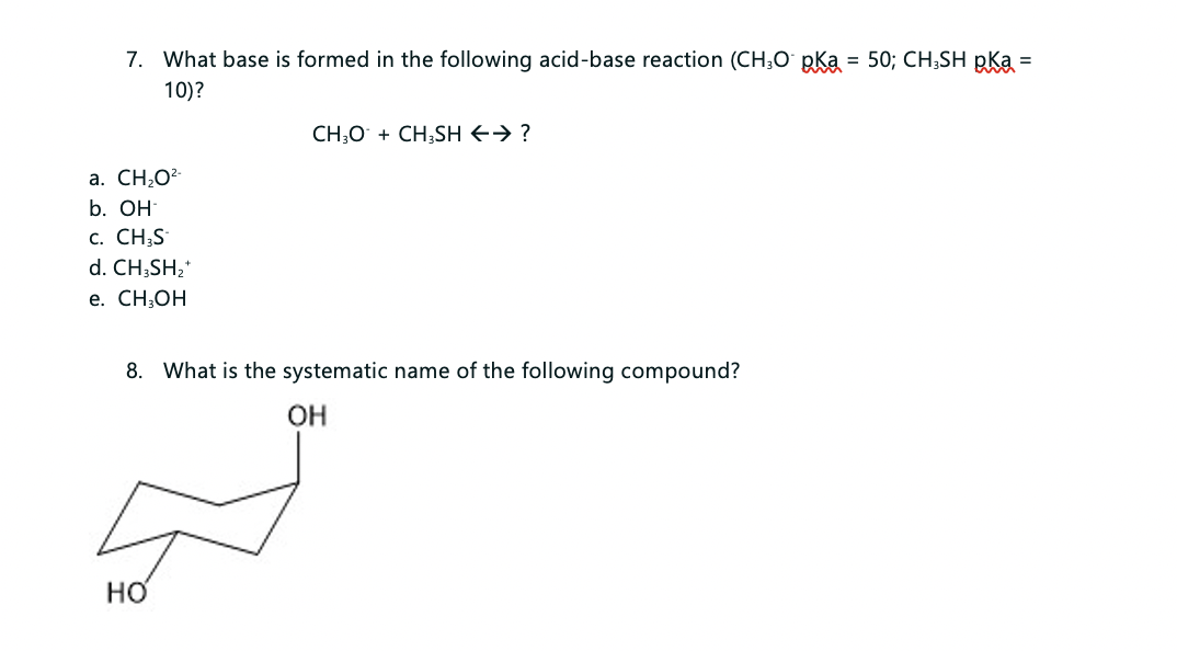Solved 7. What base is formed in the following acid-base | Chegg.com