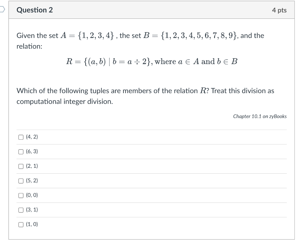 Solved Given the set A={1,2,3,4}, the set | Chegg.com