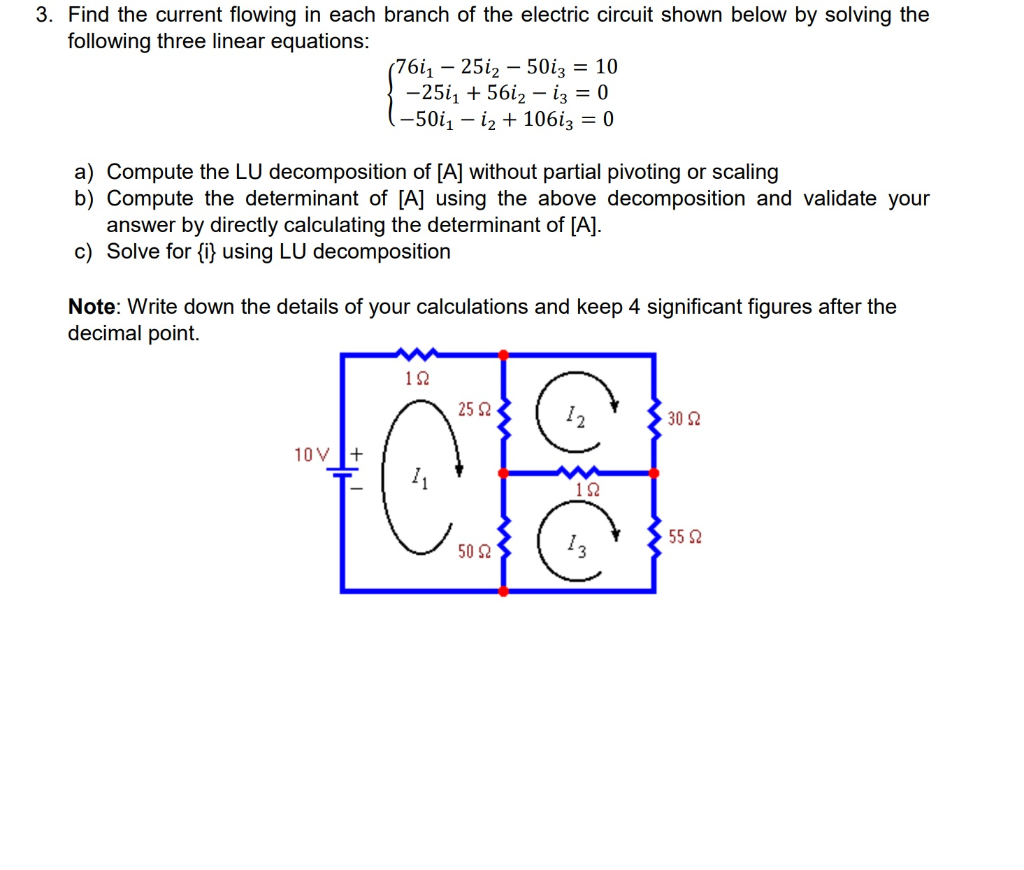 Solved 3. Find the current flowing in each branch of the | Chegg.com