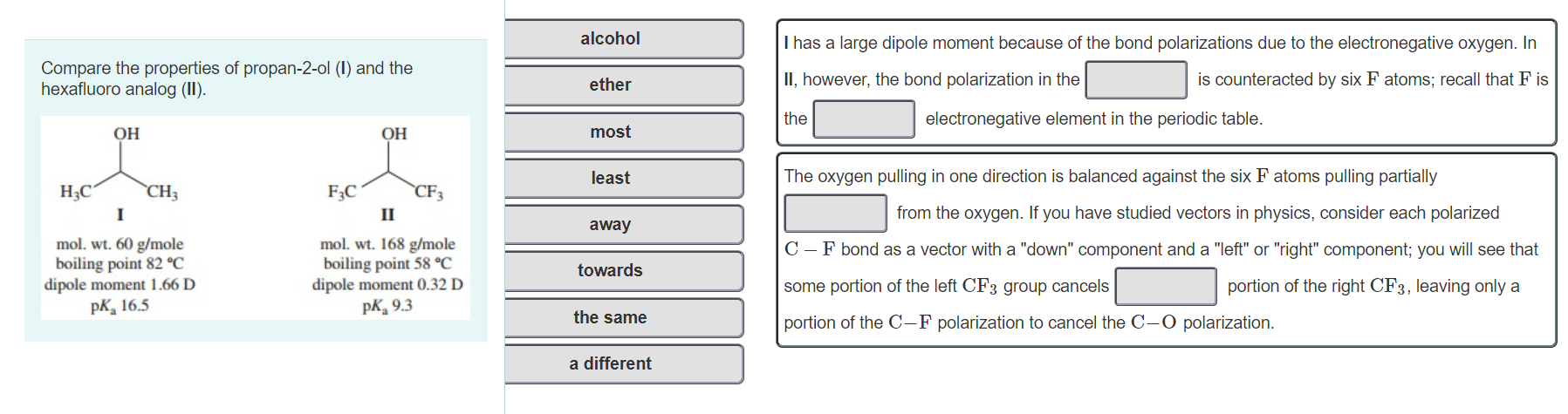 Solved Part B: Explain why the dipole moment of Compound II | Chegg.com