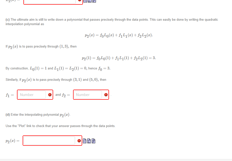 Solved Find the quadratic polynomial that interpolates the | Chegg.com