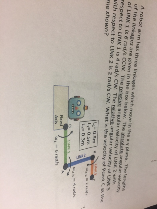 Solved A robot arm has three linkages which move in the x-y | Chegg.com