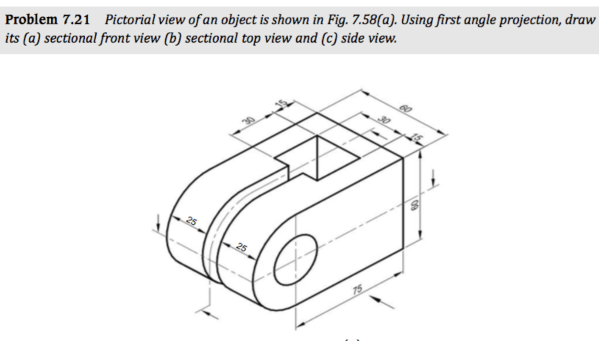 Solved Problem 7.21 Pictorial view of an object is shown in | Chegg.com