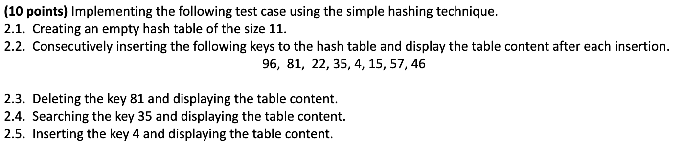 Solved (10 points) Implementing the following test case | Chegg.com