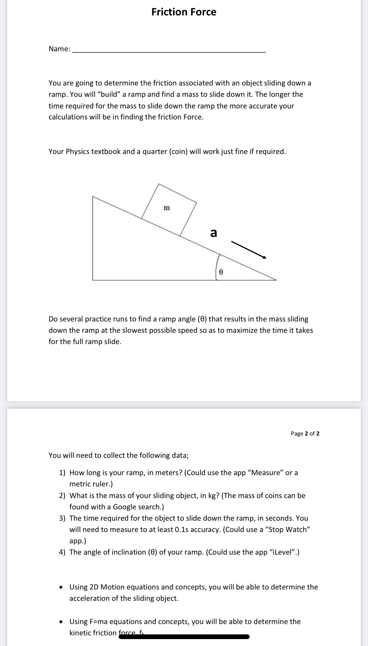 Solved LAB\#21 - Friction Force Do several practice runs to | Chegg.com