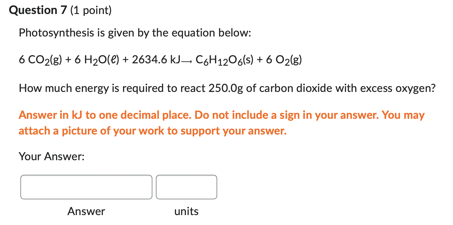 Solved Photosynthesis is given by the equation below: 6CO2( | Chegg.com