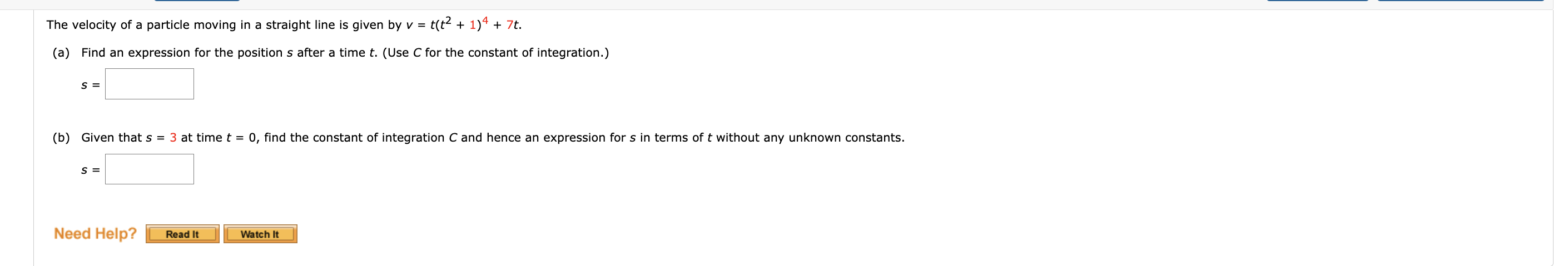 Solved The velocity of a particle moving in a straight line | Chegg.com