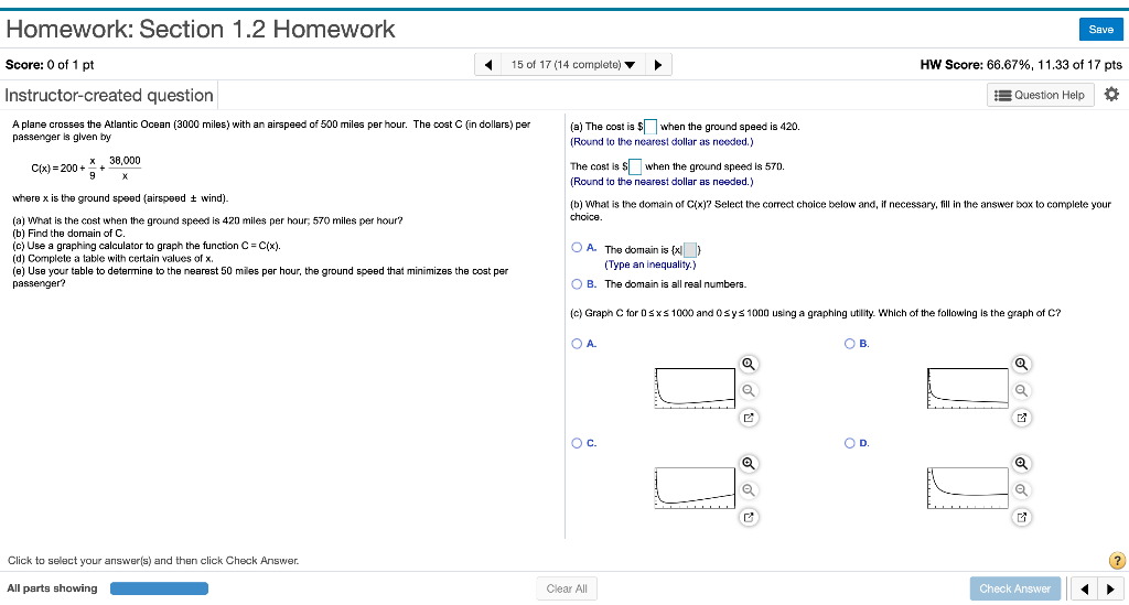 Solved Homework: Section 1.2 Homework Save 15 of 17 (14 | Chegg.com