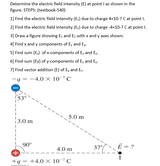 Solved Determine the electric field intensity (E) at point I | Chegg.com