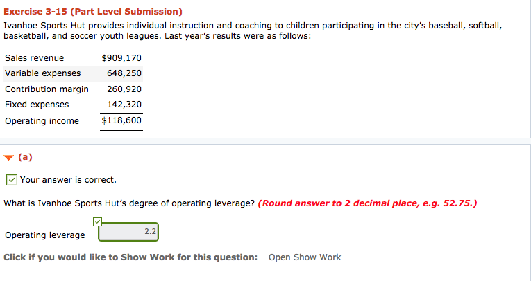 Solved Ivanhoe Sports Exercise 3-15 (Part Level Submission) | Chegg.com