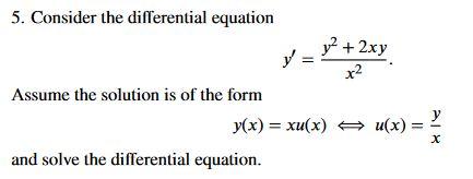Solved 5. Consider the differential equation y′=x2y2+2xy. | Chegg.com