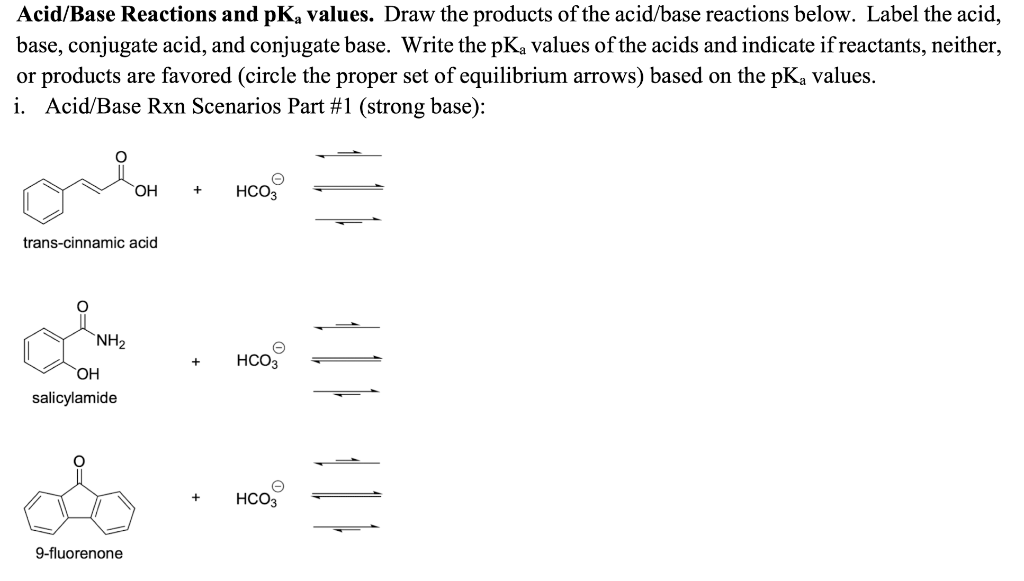 Solved Acid/Base Reactions and pKa values. Draw the products | Chegg.com