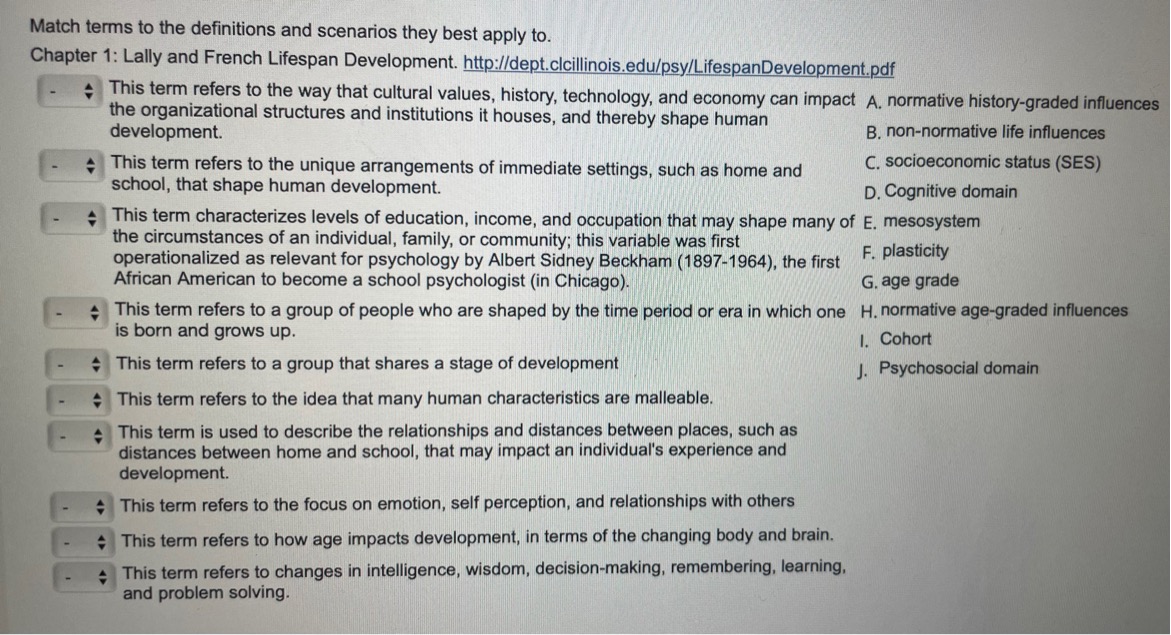 Solved Match terms to the definitions and scenarios they | Chegg.com